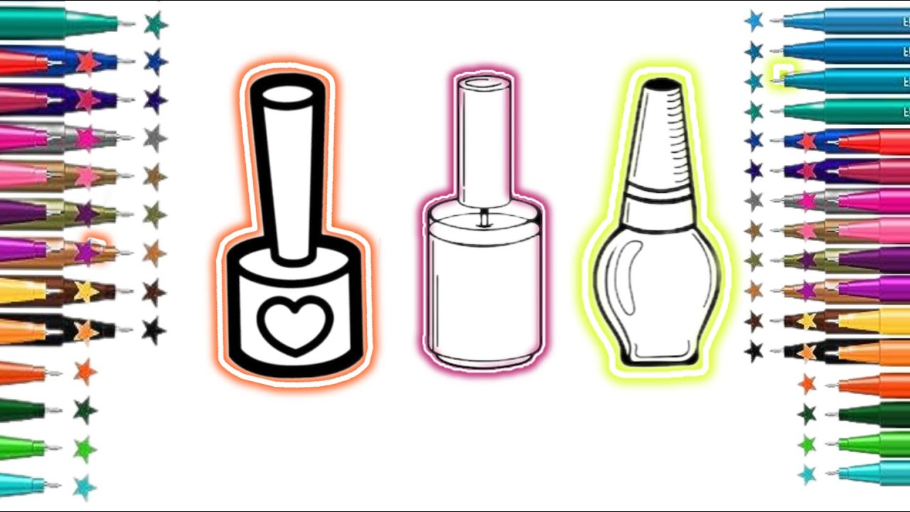 how to draw and colour nail polish | nail polish drawing | draw a ...