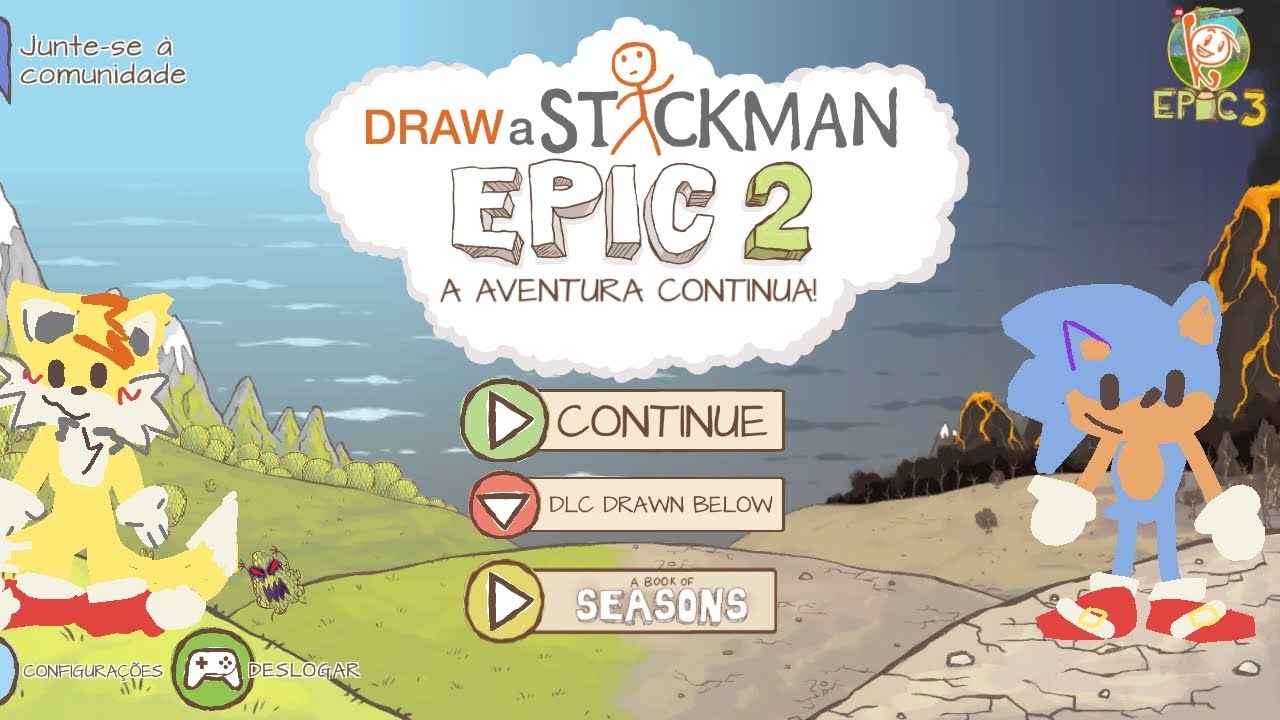 Tails VS Sonic | Draw a Stickman Epic 2 + Boss Battle + Quebra cabeça ...