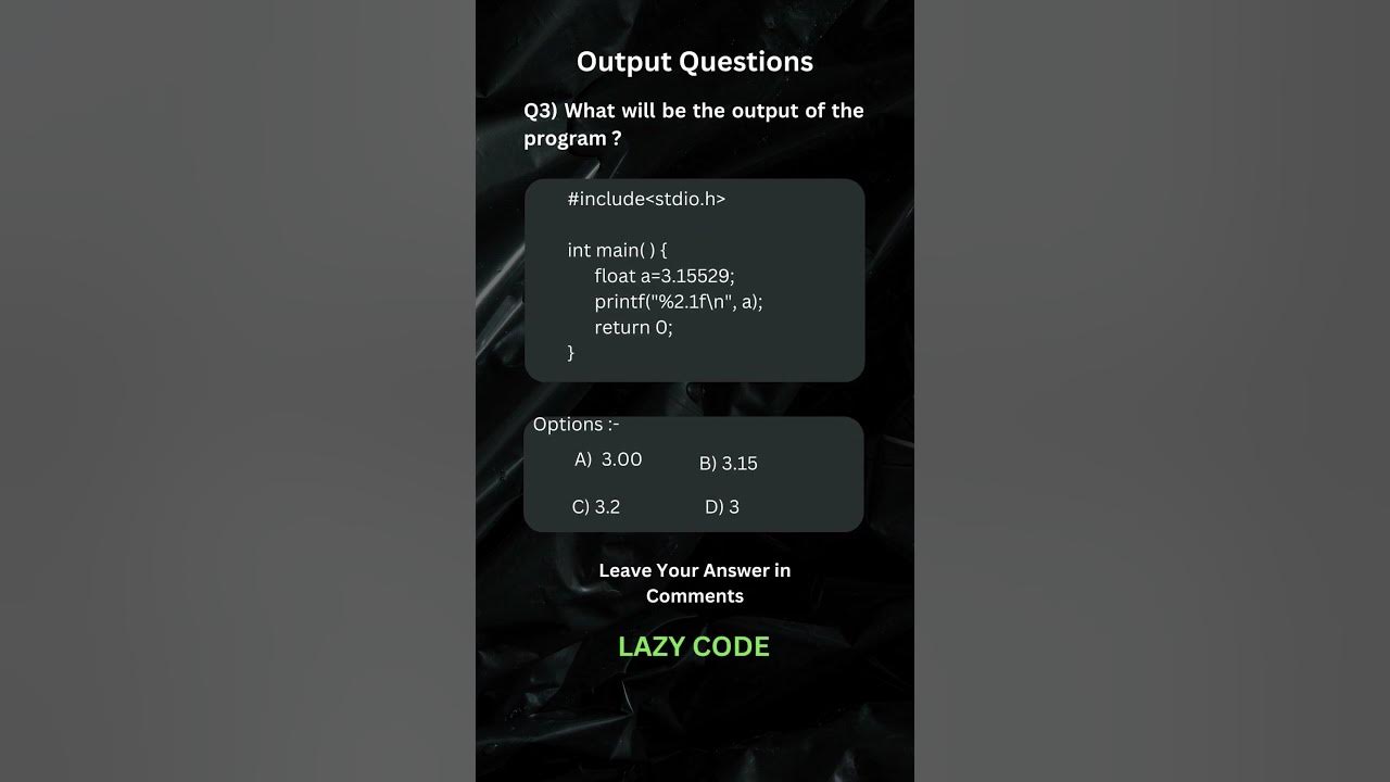 The Output Problem In C Which You Need To Know Placement Cplusplusprogramming Education