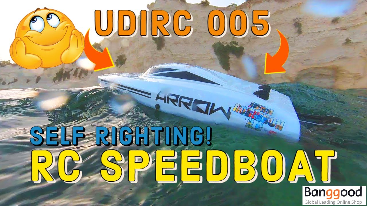 UDIRC UDI005 RC Boat unboxing and testing in the Mediterranean sea ...