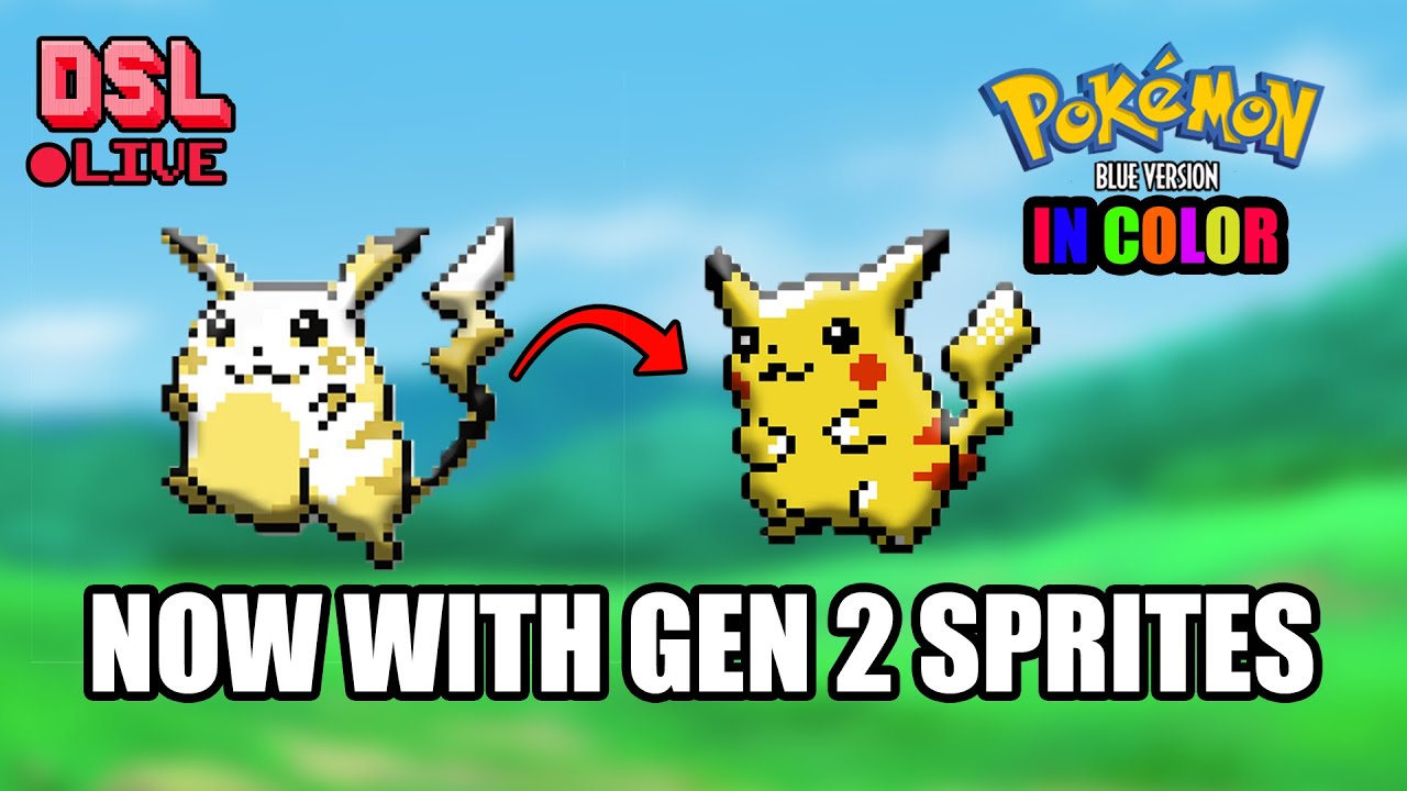 STREAMING Pokemon Blue Color Mod Now With GEN 2 SPRITES - YouTube