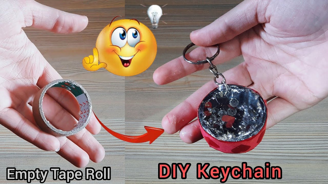 DIY :-How To Make Keychain With Empty Tape Roll ||BTS ||Making Diy ...