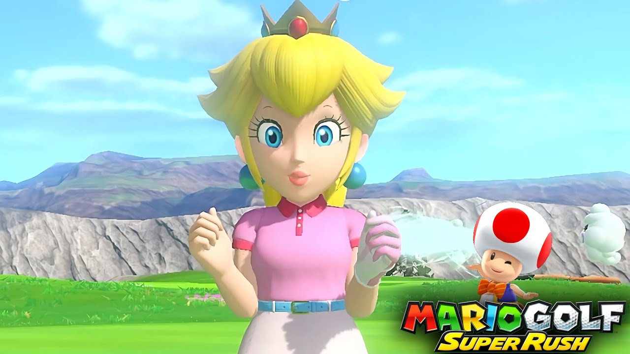 Mario Golf Super Rush Peach vs Toadette at Ridgerock Lake - YouTube