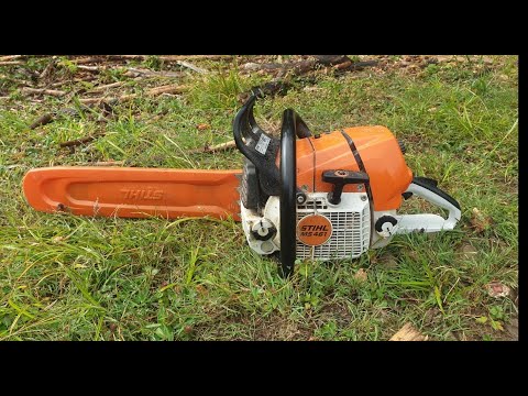 STIHL MS 461 (Cold Starting and cutting) - YouTube