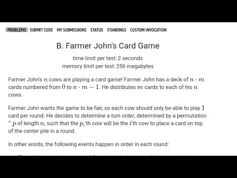 B. Farmer John's Card Game solution code || Codeforces Round 998 Div.3 #codeforces - YouTube