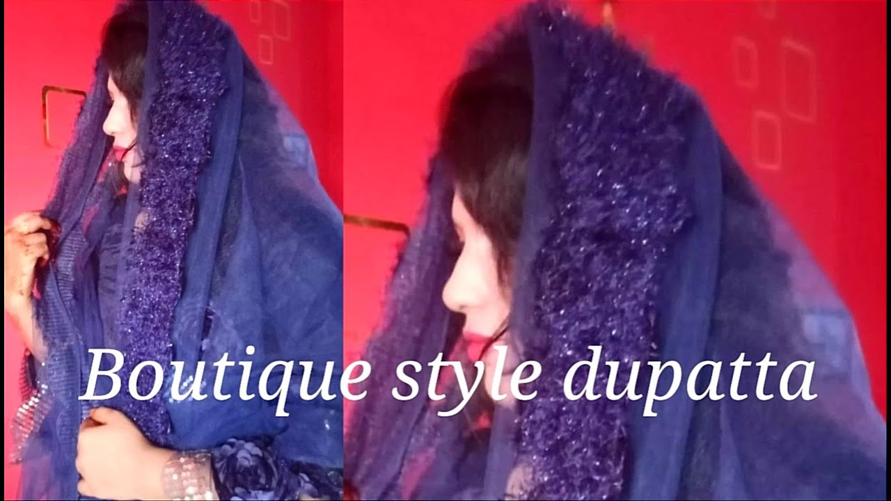 how to make Designer dupatta at home ️Boutique style dupatta at home ...