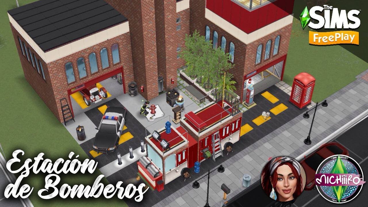 INCREIBLE Estacion de Bomberos |🚒| TOUR y PLANOS |🧯| Sims FreePlay |👩🏻 ...