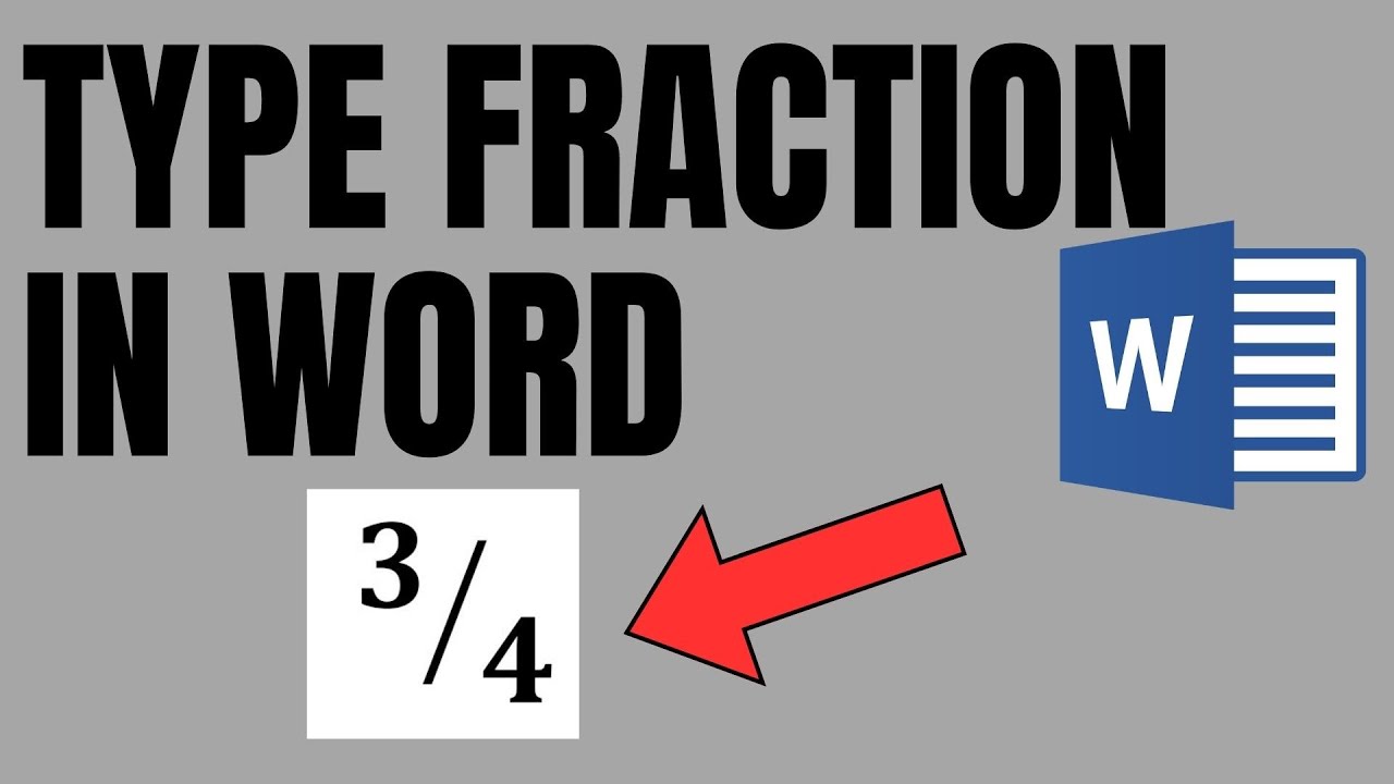 How To Type Fraction In Word YouTube How To Type Fraction In Word YouTube