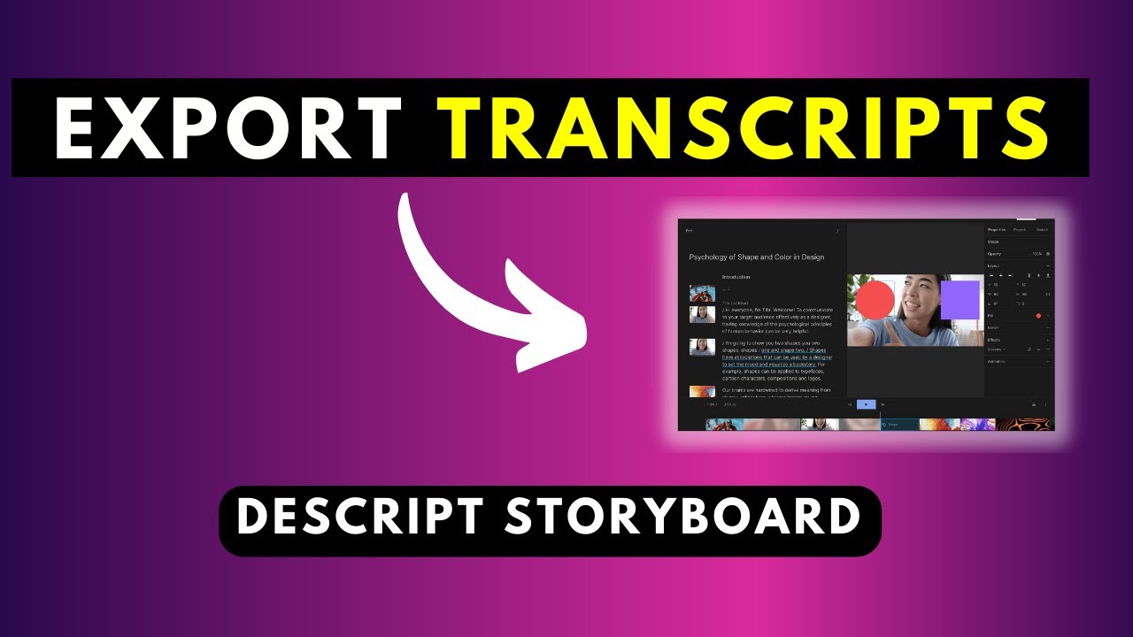 How To Export Transcript From Descript Storyboard Youtube