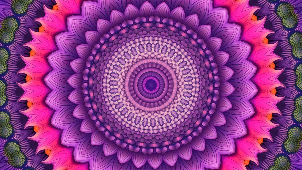 FREE 4K 60p Psychedelic AI Flowers KALEIDOSCOPE SCREENSAVER 1 RPM 1-Min ...
