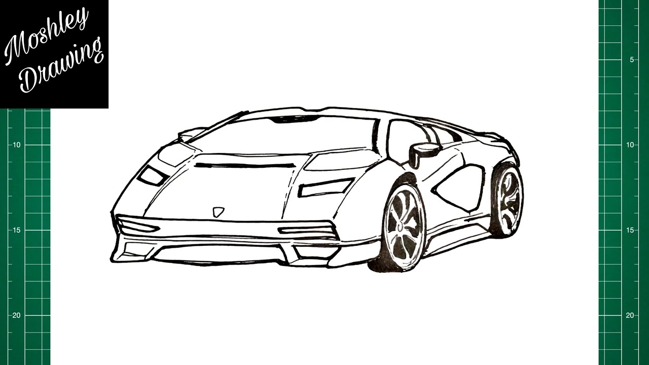 How to Draw a Lamborghini Countach - YouTube