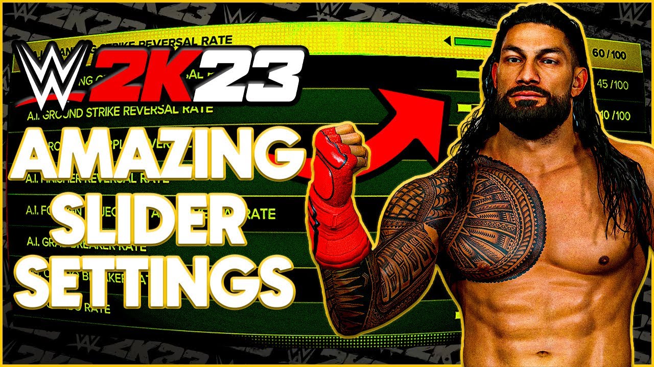WWE 2K23 Amazing Gameplay Slider Settings - YouTube