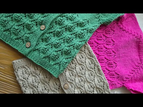 Ajurlu yaprak model ile bebek yeleği örüyoruz