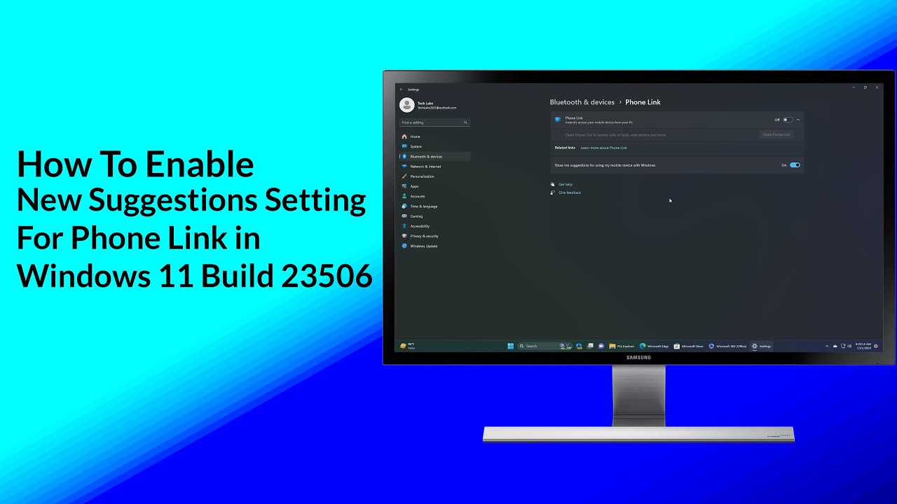 How To Enable New Suggestions Option For Phone Link in Windows 11 Build ...
