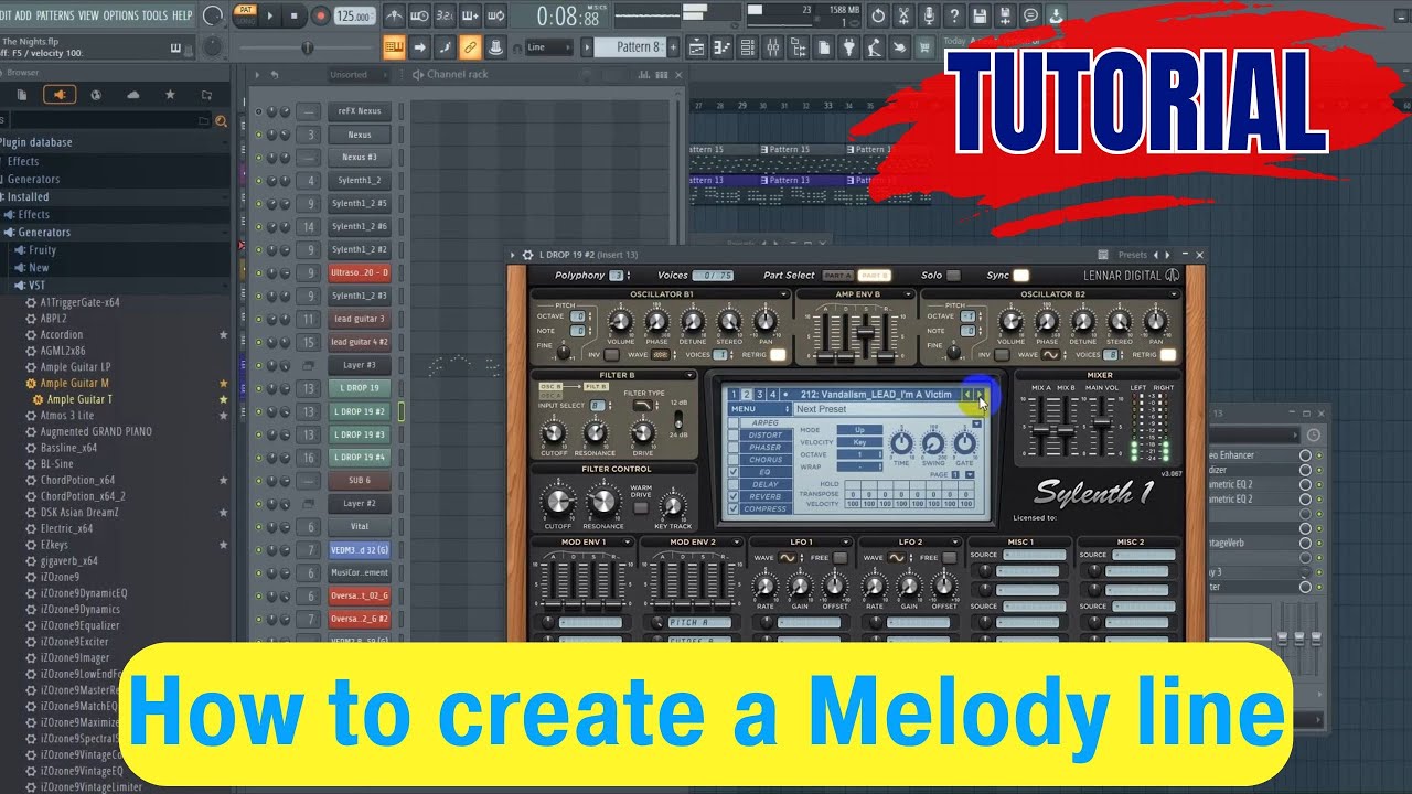 How to create a melody line in FL Studio software - DJ AMO - YouTube