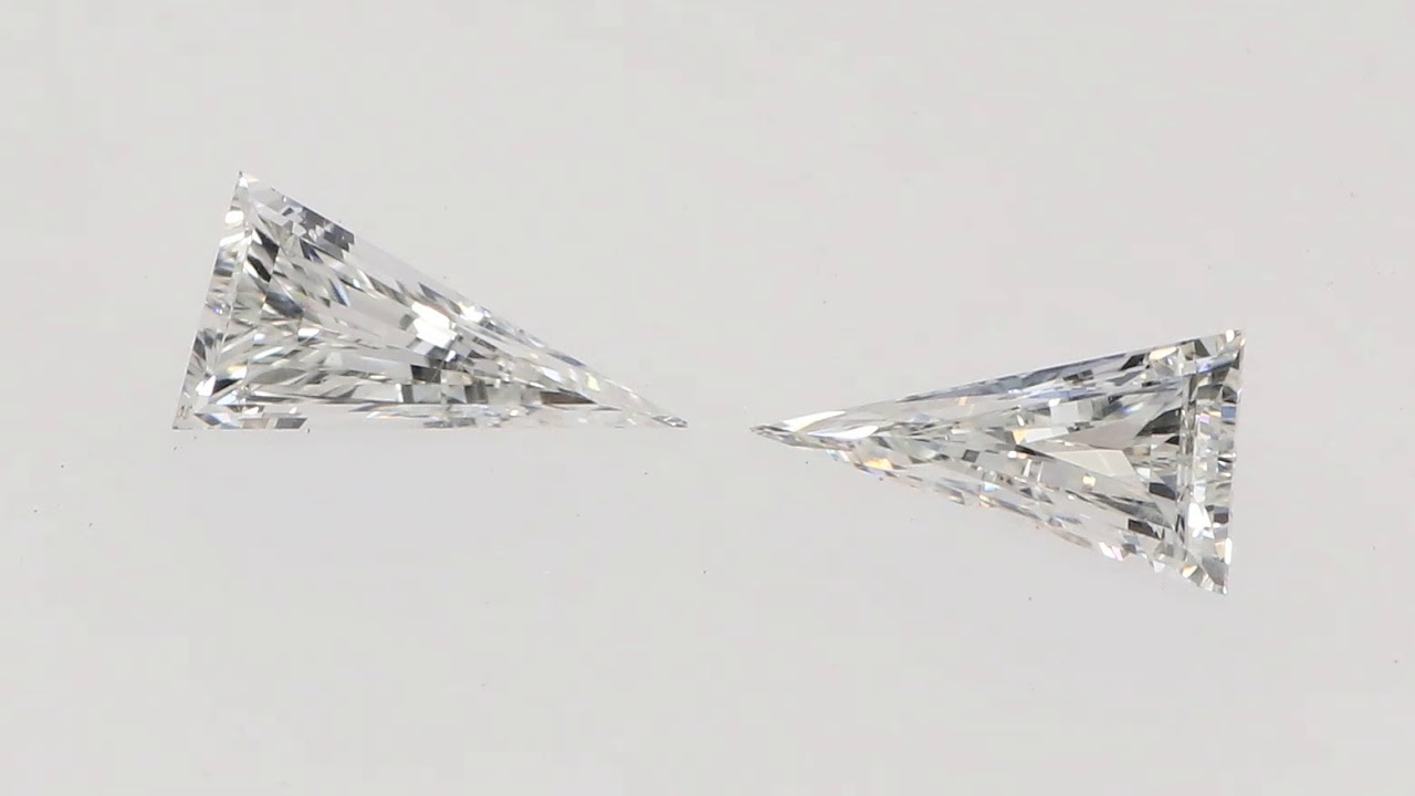 Step cut Kite diamonds pair - YouTube