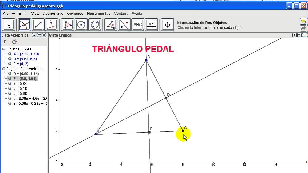 Triángulo pedal geogebra(Triángulo Órtico) - YouTube
