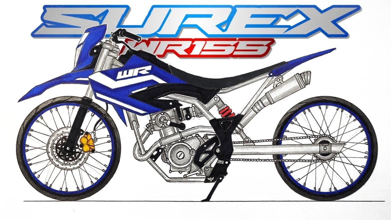 Cara menggambar motor drag wr155 surex || cara menggambar motor surex ...