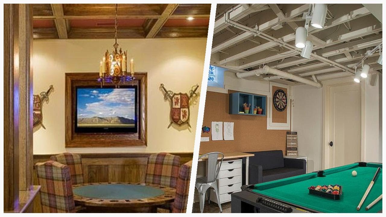 75 Basement With Pink Walls And Multicolored Walls Design Ideas You'll ...