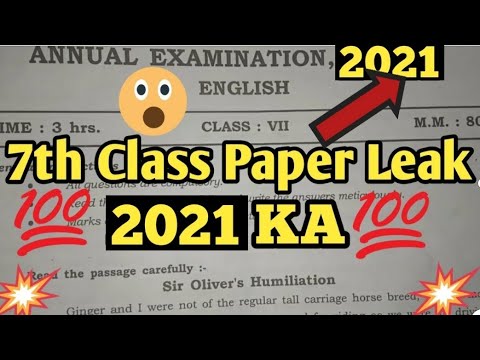 7th class english question paper 2021 final exam | 7th class english ...