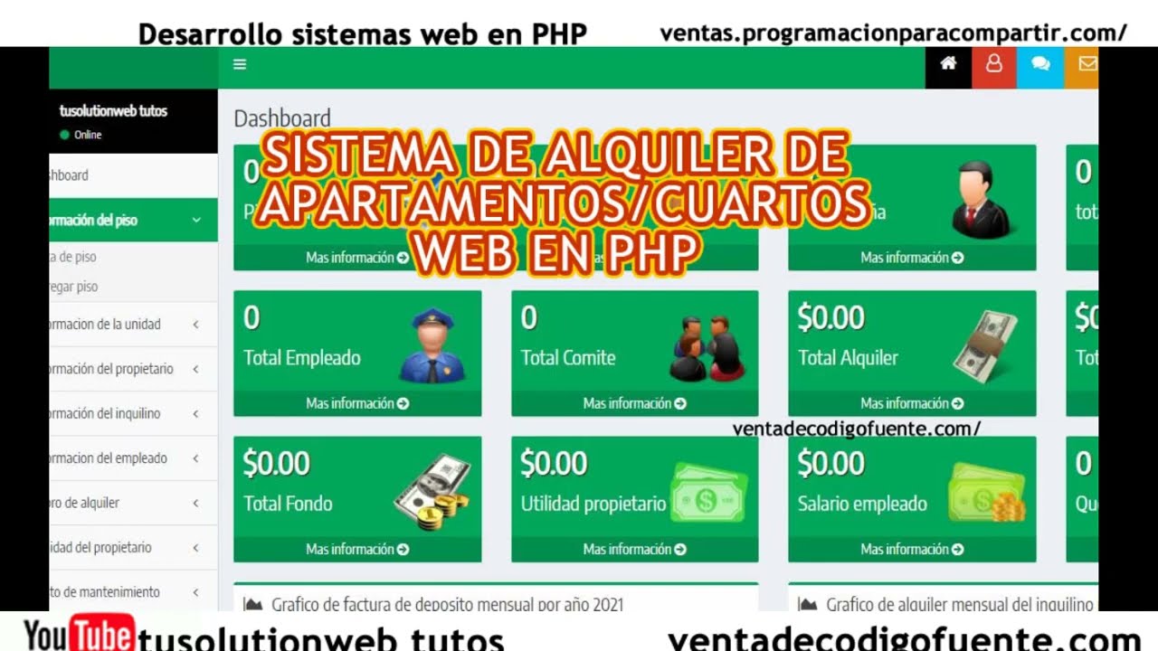 sistema de control de alquiler de inmuebles en php mysql - YouTube