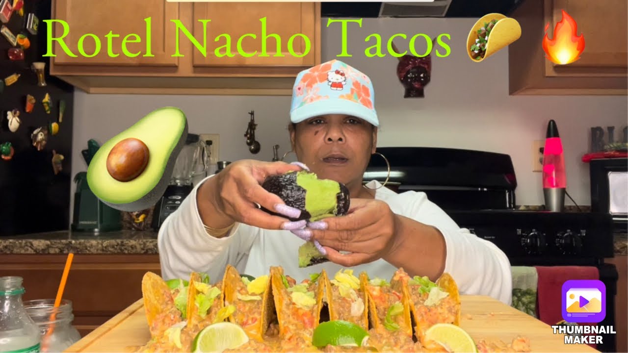 Rotel Nacho Tacos 🌮 🔥 | Mukbang - YouTube