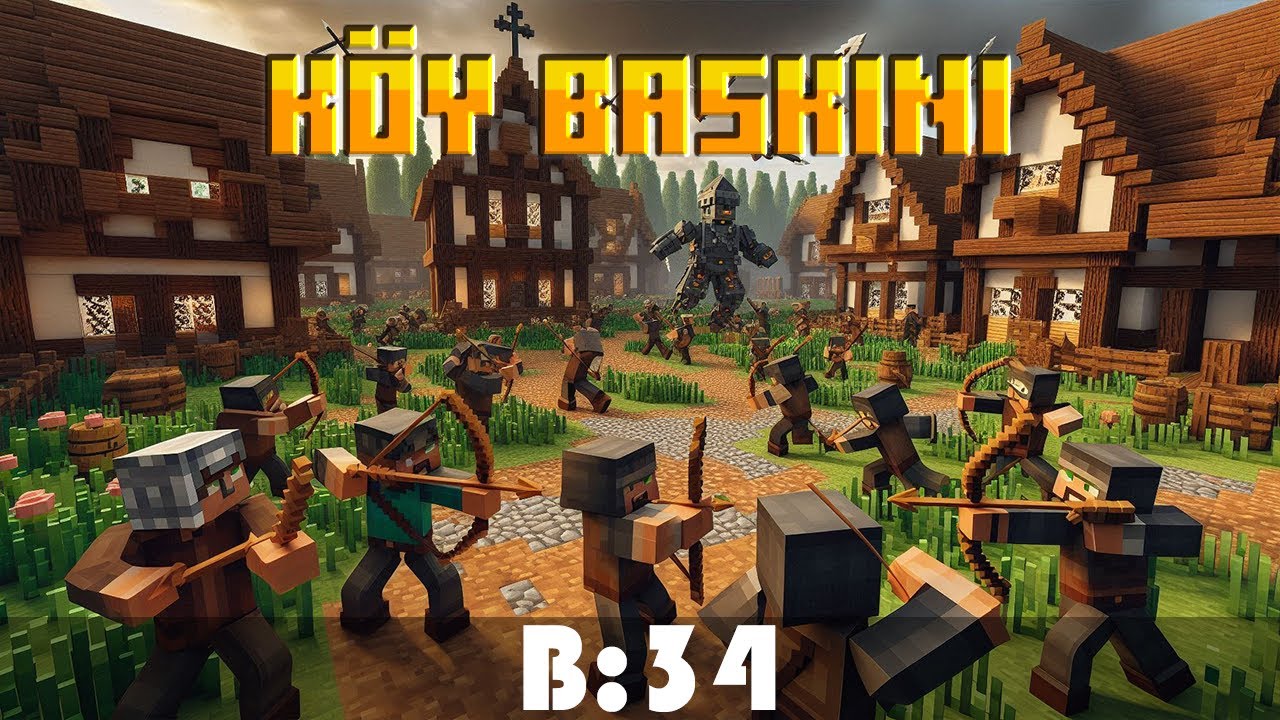 KÖY BASKINI! (MINECRAFT SURVIVAL - Yayından Bölüm:34) #twitch - YouTube