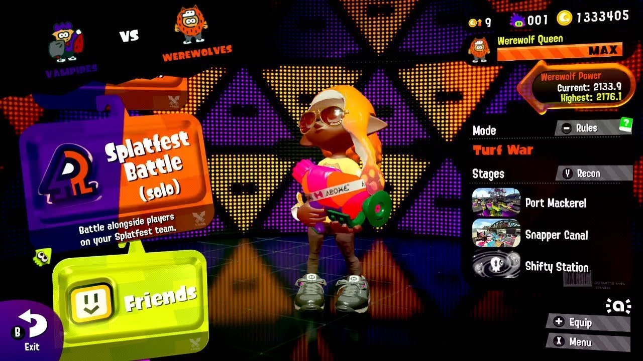 Splatoon 2 - Splatfest #3 (Vampire vs. Werewolf) - YouTube