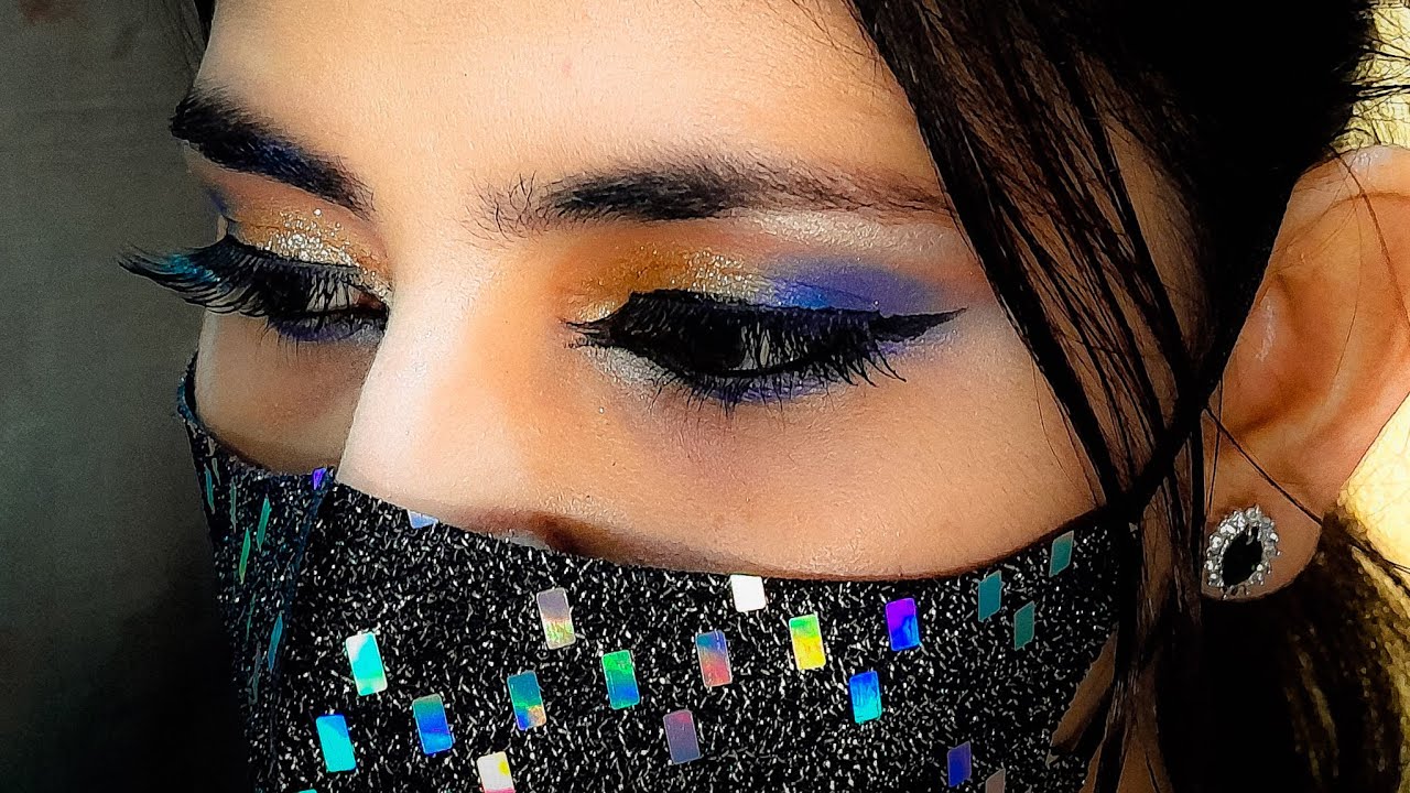 Master the Arabian Glam: Step-by-Step Gold and Cobalt Blue Eye Makeup ...