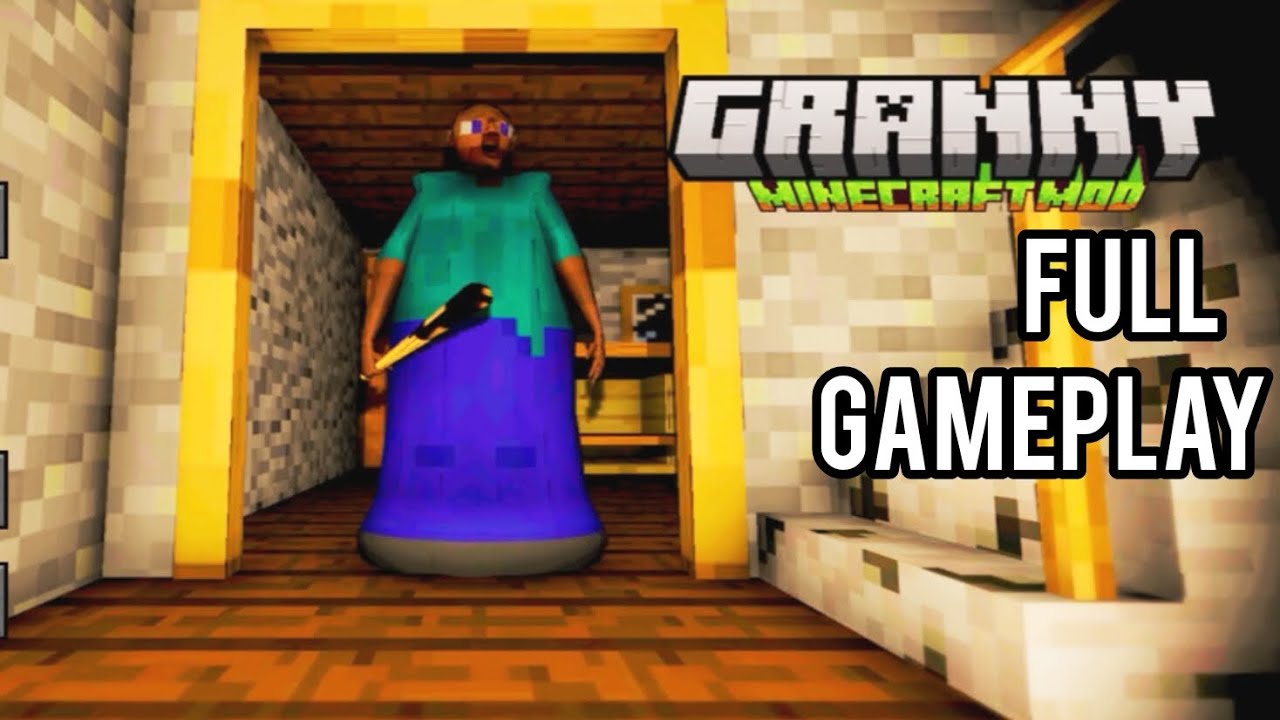 Granny Minecraft Full Gameplay 😲😱 | granny Minecraft mode minu | Horror game 😱😱 | granny mod ...