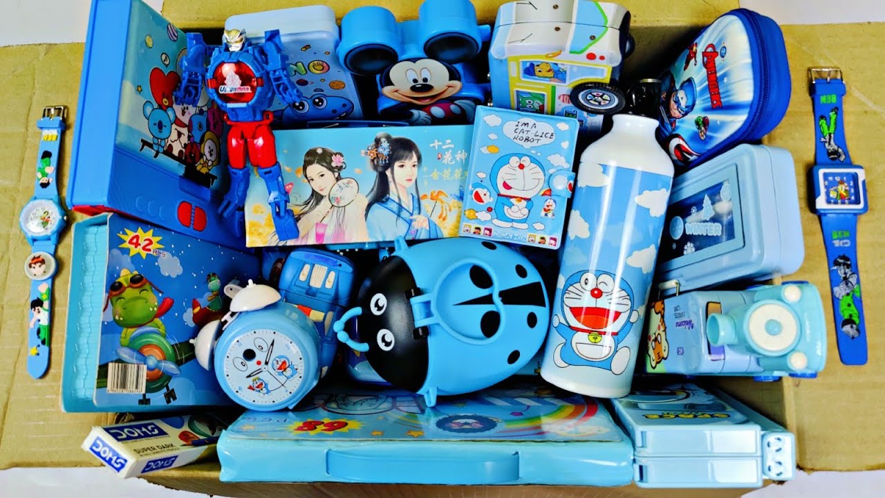 Ultimate BLUE Toys collection🥰Bottle, Robot watch, Sharpener, Geometry ...