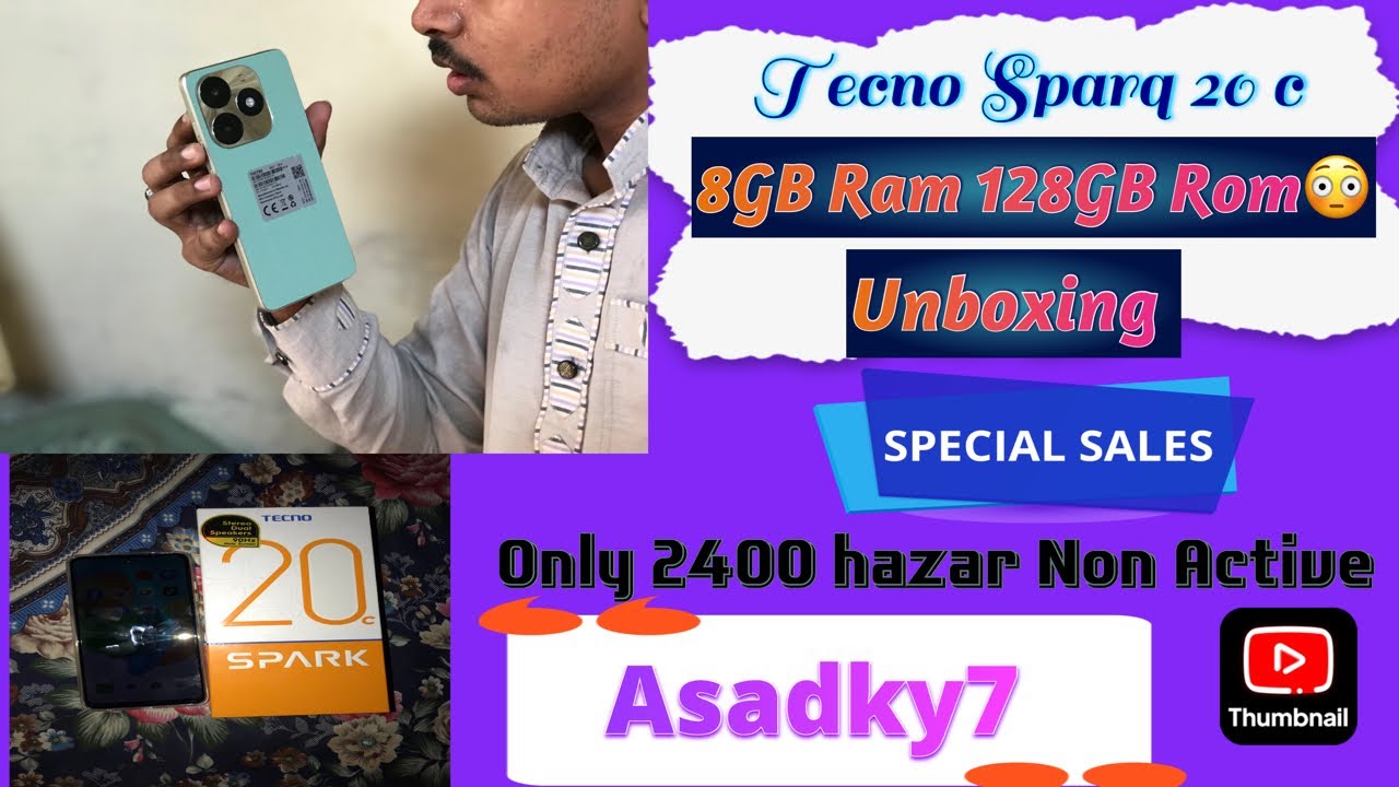 Tecno Sparq 20c [ Unboxing Smartphone] 4+4GB 128GB Rom [Cheap Price ...
