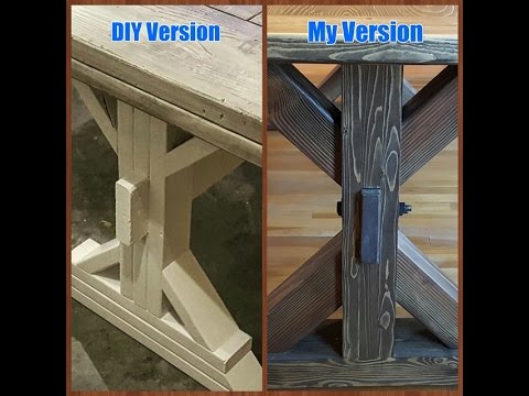 Seamless Glue Up : X-Base Table Legs with through Mortise - YouTube