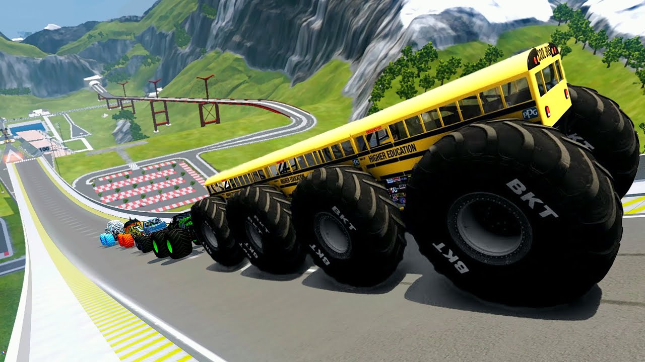 Epic Hight Speed monster trucks Jumps & Crashing #30 in BeamNG Drive ...