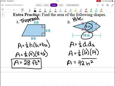 9.3 Notes - Area of Kites, Rhombus, and Trapezoid - YouTube