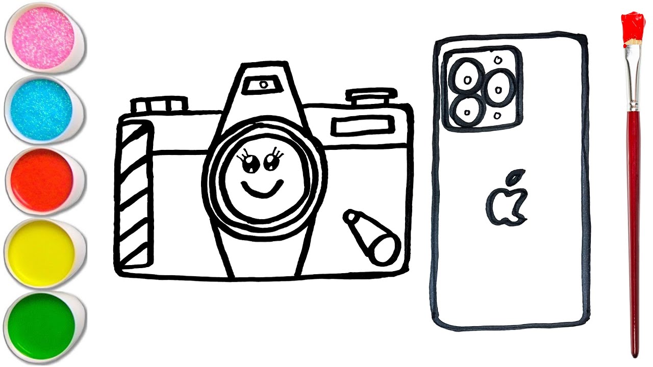 Fun and Educational Drawing Lesson: Cute Digital Camera and Handphone ...