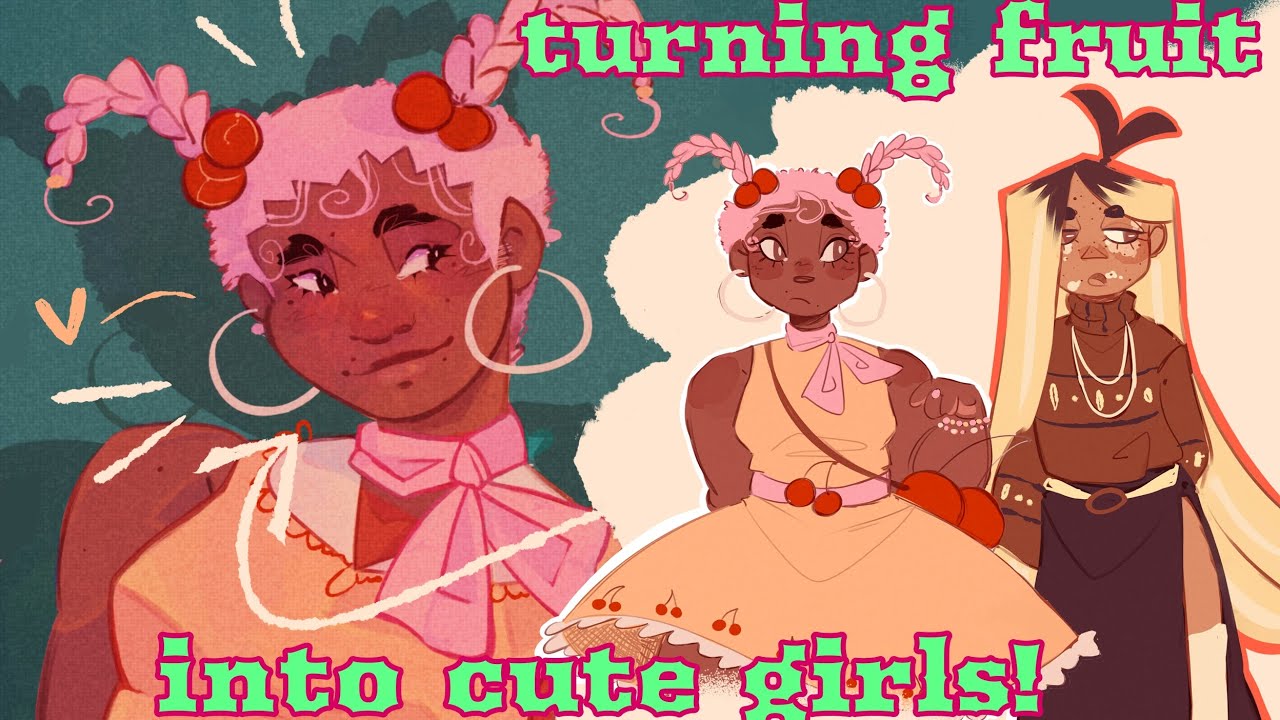 Drawing Fruit as Character Designs!! Huion design contest - YouTube