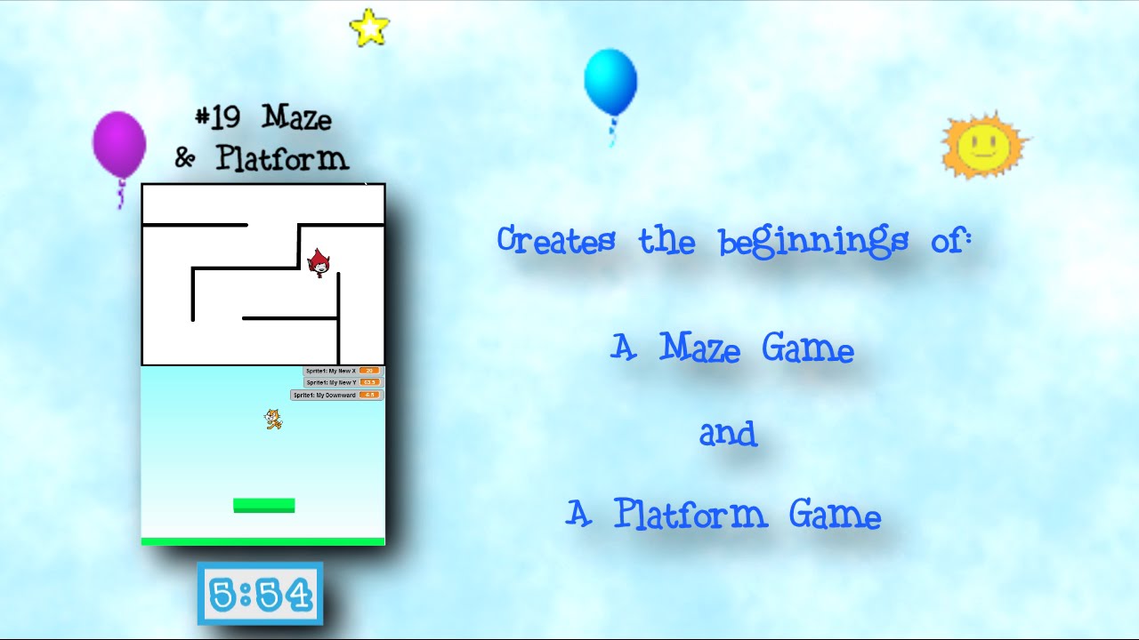 Programming 4 Kids in Scratch 2: Show #19 of 27 - Maze Walking and Platform Game Movement - YouTube