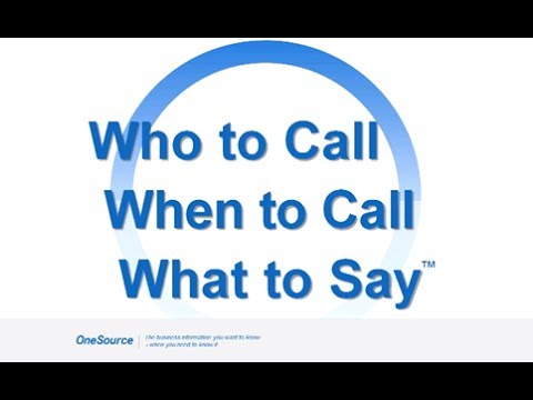 Who to Call, When to Call and What to Say™ - YouTube