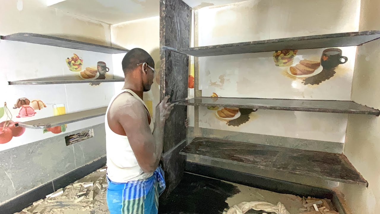 Kitchen Granite Shelves Design!-Excellent Work in House kitchen Granite ...