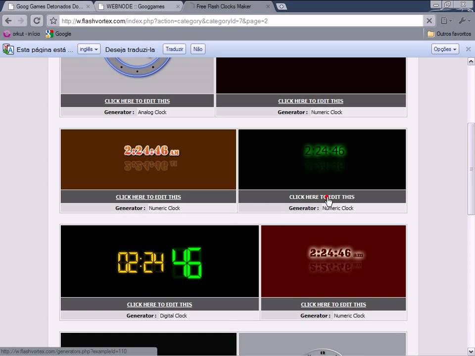 (Video aula)como colocar um relogio online em seu site /blog/pelo ....flash vortex. - YouTube
