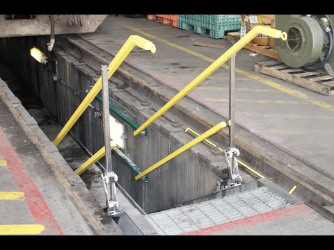 Collapsible Handrails for Work Pit Stairs - YouTube