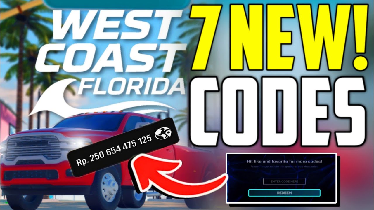 ⚠️NEW! UPDATE⚠️WEST COAST FLORIDA ROBLOX CODES 2025 - CODES FOR WEST ...