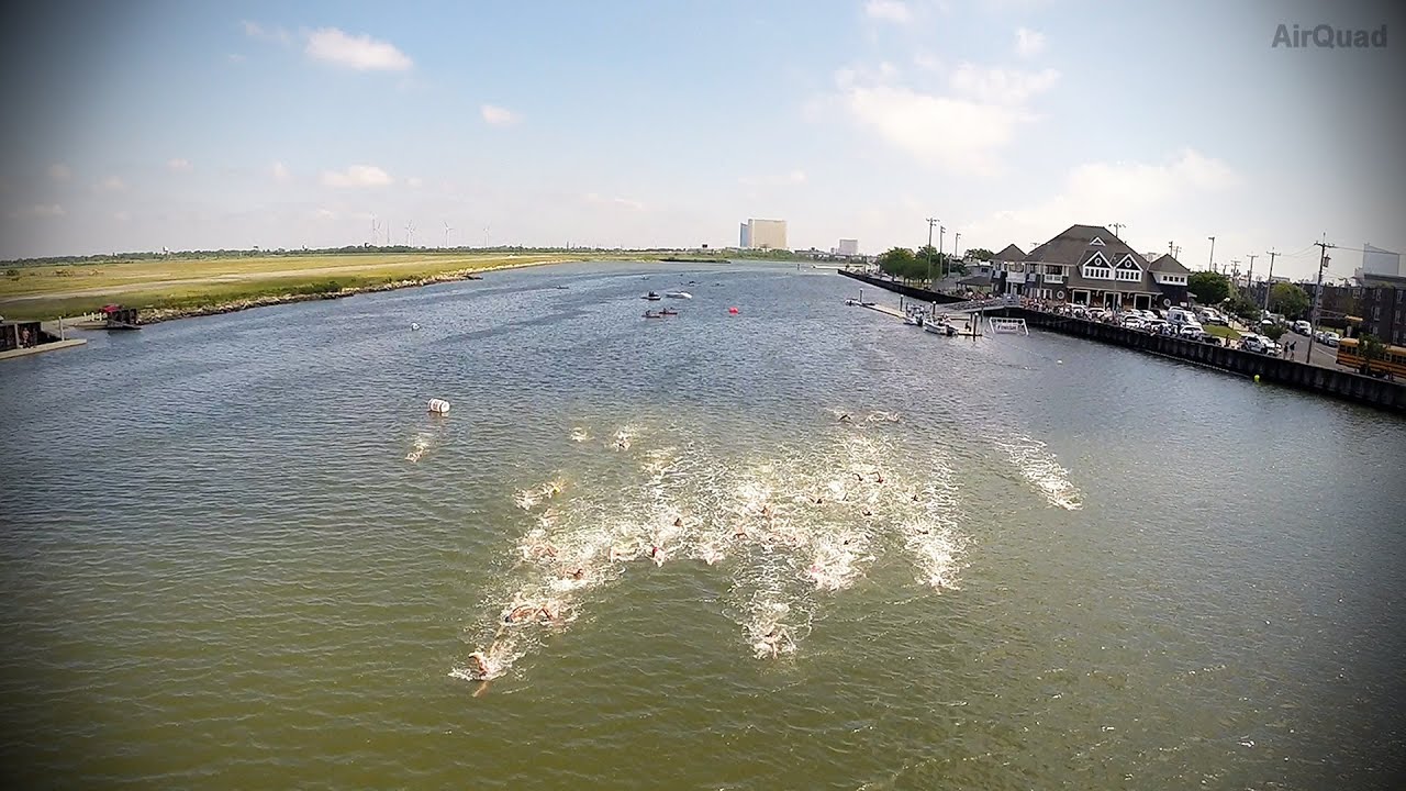 Aerial Video Atlantic City Bridge to Bridge Swim 2016 by AirQuad Drone ...