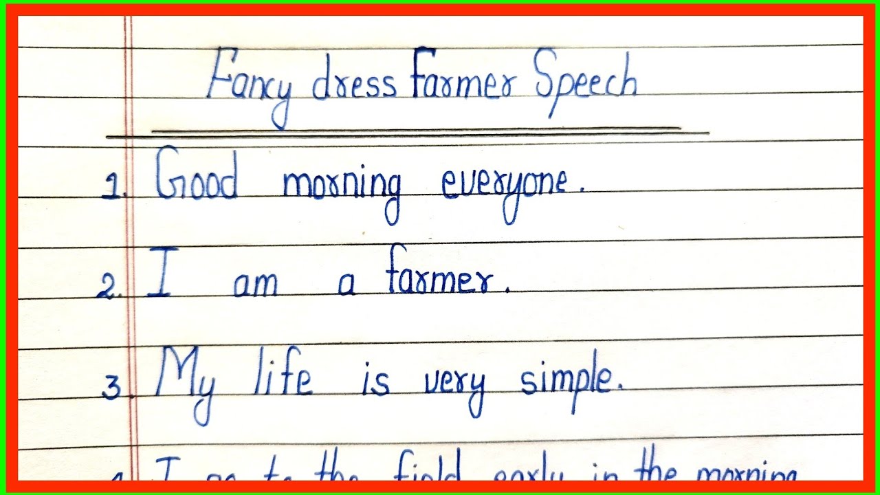 speech on farmer/fancy dress competition speech on farmer in english ...