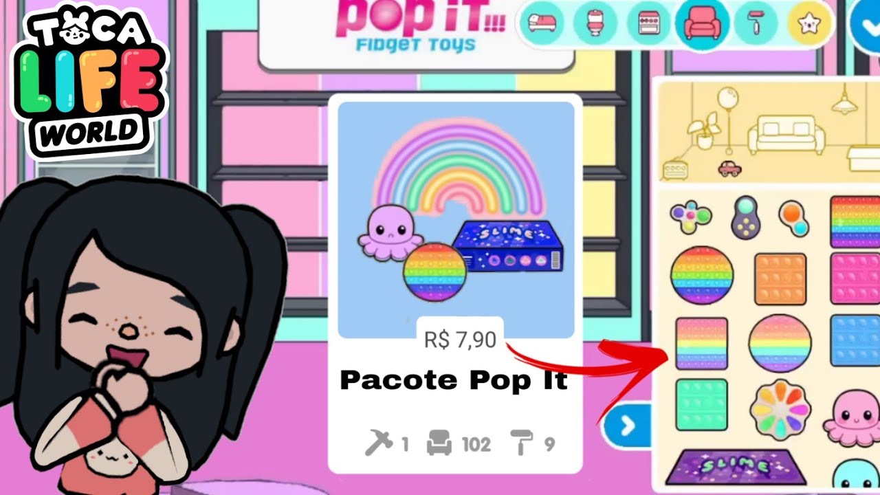 Pacote Pop it fidget toy Em Toca life World | Toca Boca | Toca Hannah ...