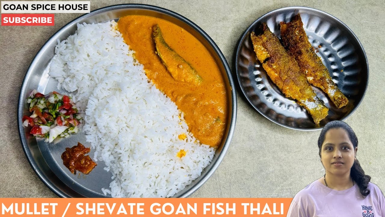 Grey Mullet / Shevate Fish Thali l Shevtyache Lunch Thali l Goan Fish ...