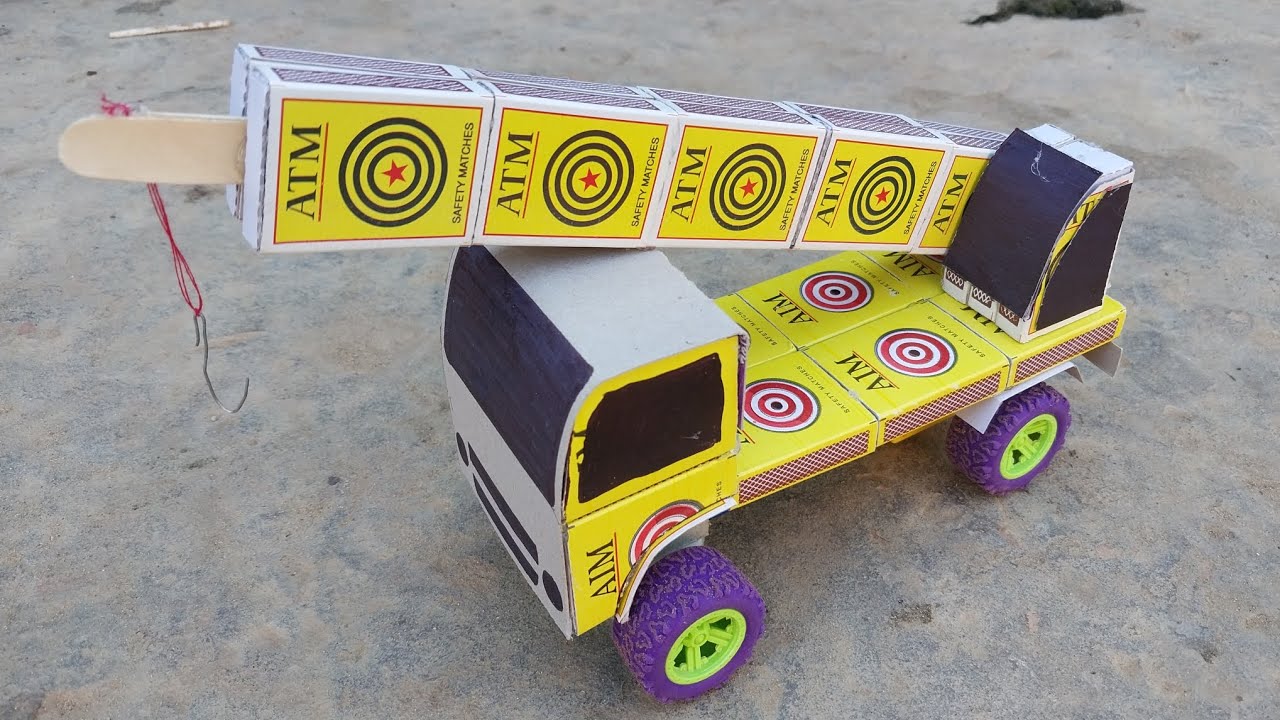 How to Make a Crane Truck | DIY Matchbox Crane Truck | Matchbox Project ...