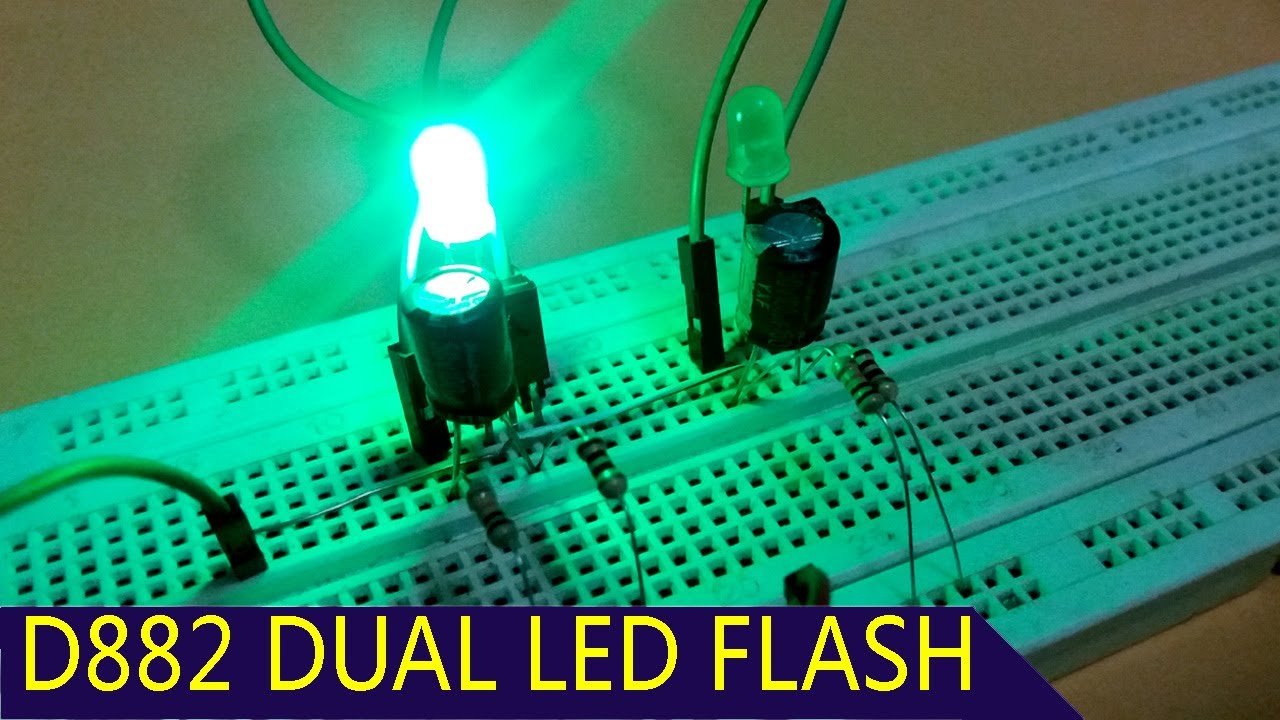 Simple very easy Smart LED flasher using D882 transistor - YouTube