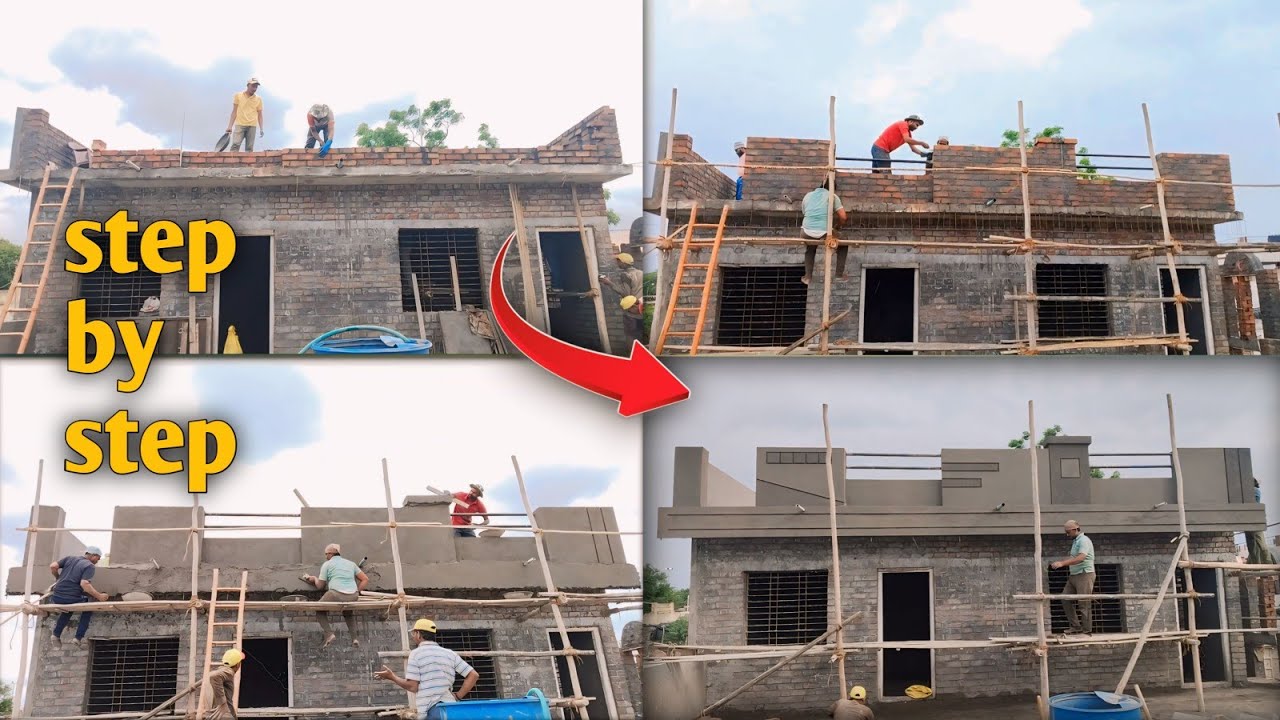 best parapet wall design | house front elevation design | step by step ...